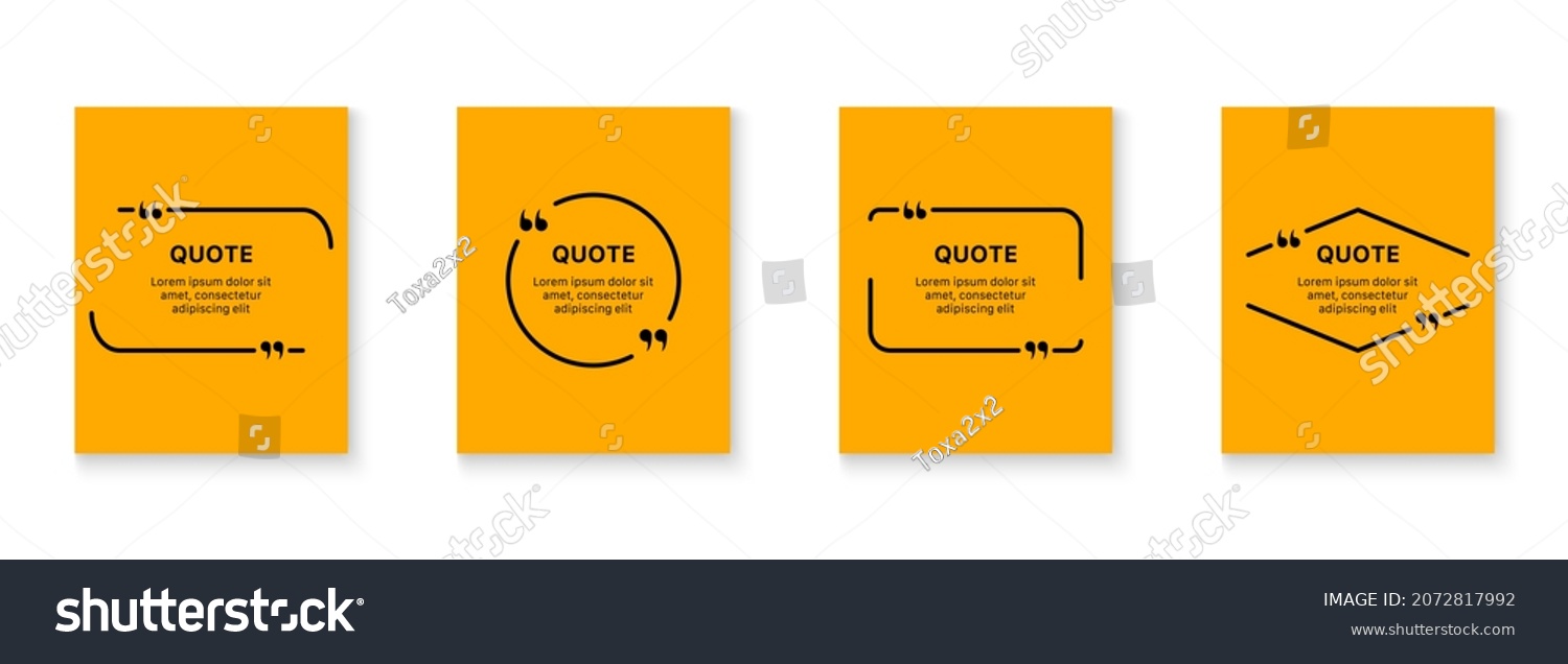 Blank Quote Frames Template Set Text Stock Vector (Royalty Free ...