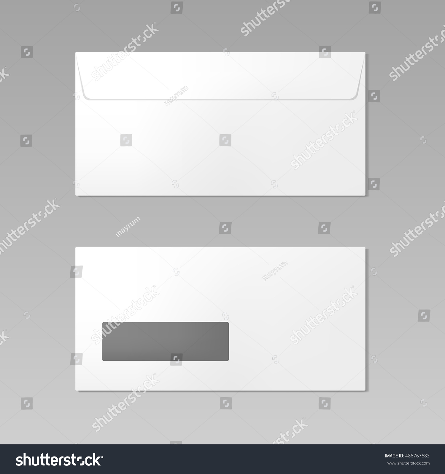 Blank Realistic Closed Envelope Front Back Stock Vector (Royalty Free ...
