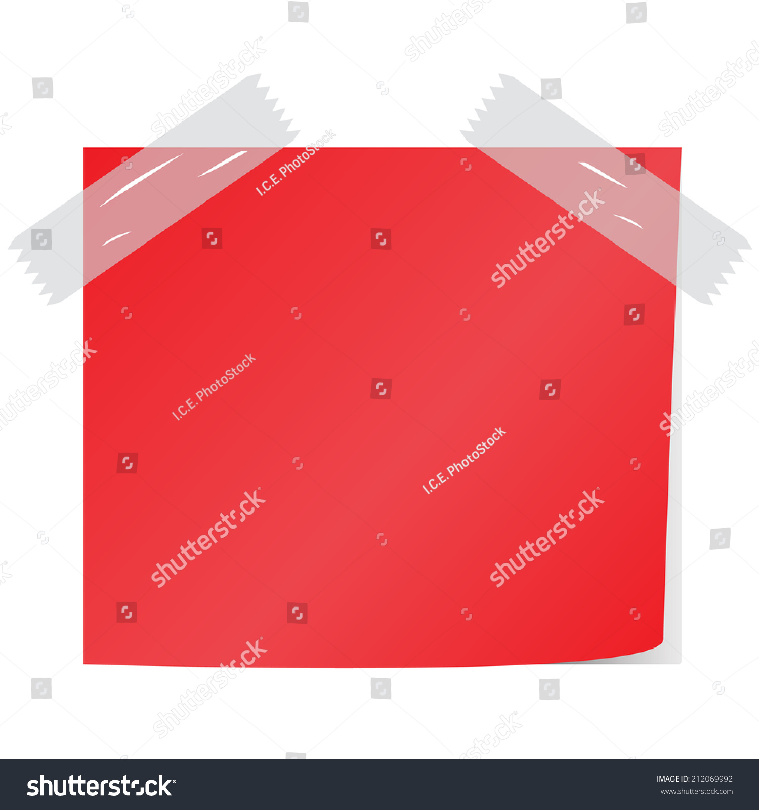 Blank Red Notice Papers Vector Stock Vector (Royalty Free) 212069992