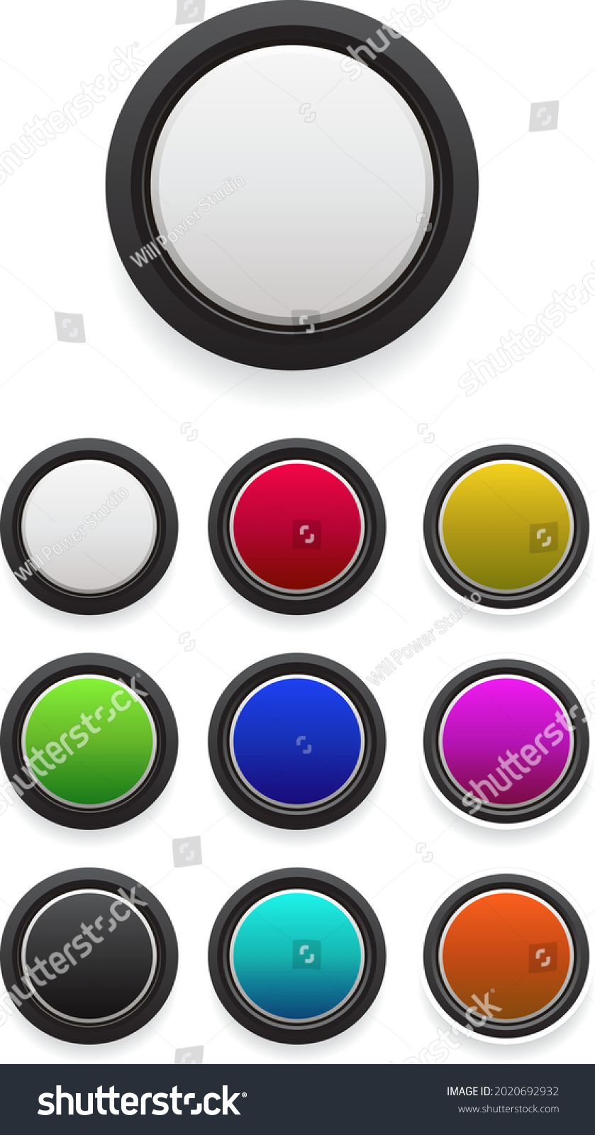 Blank Round Shape Colors Icon Collection Stock Vector (Royalty Free ...