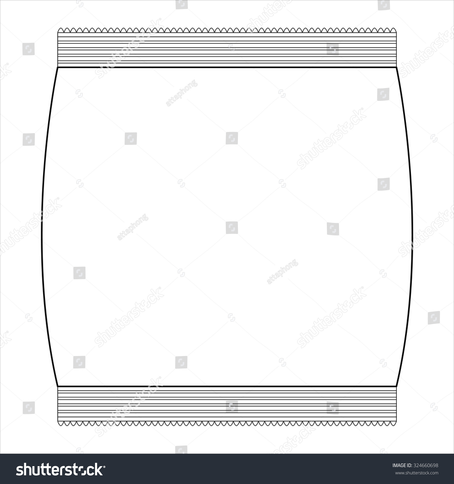 Blank Sachet Bag Outline Vector: vector de stock (libre de regalías ...