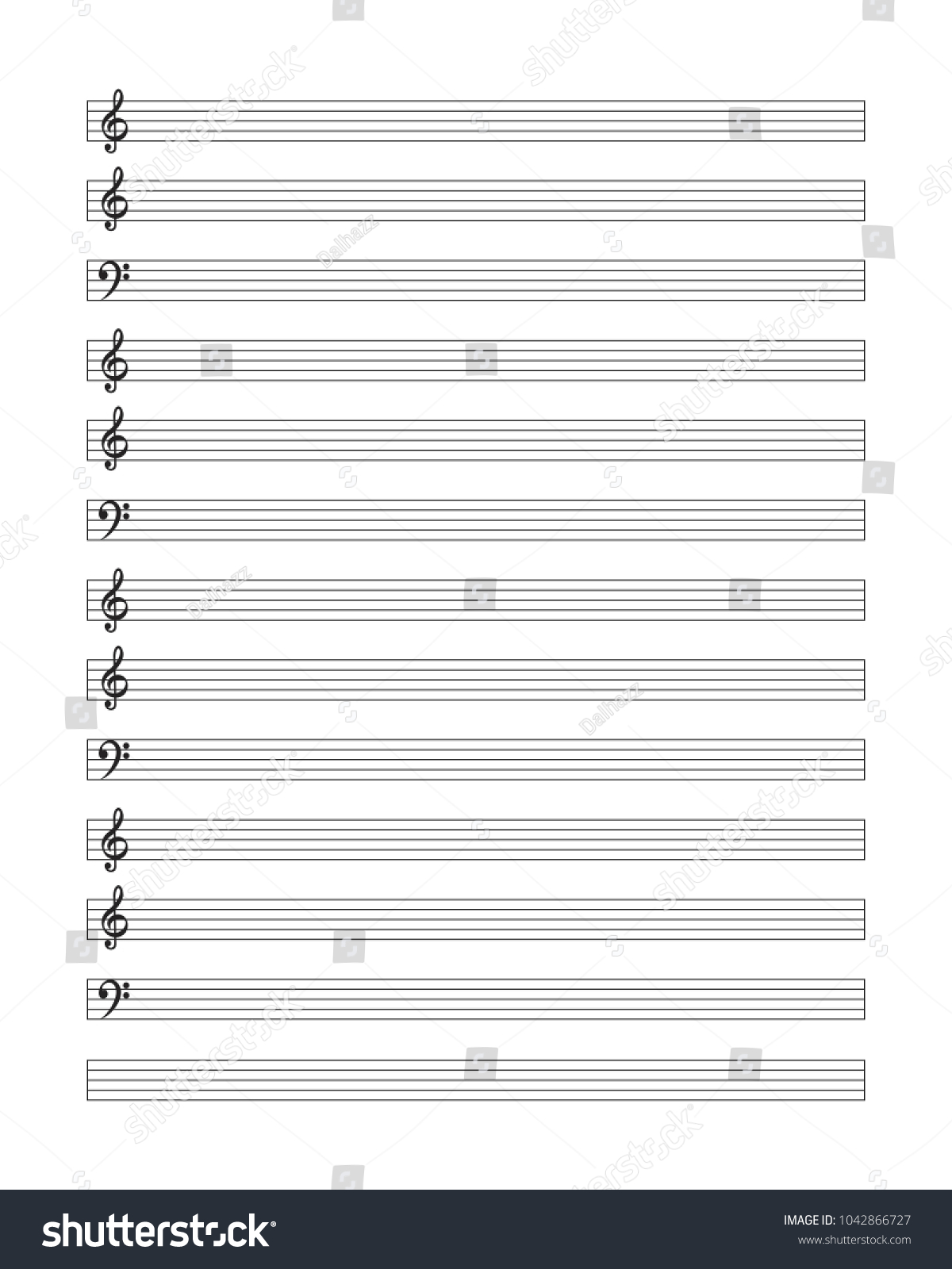 Blank Sheet Music Notes: เวกเตอร์สต็อก (ปลอดค่าลิขสิทธิ์) 1042866727