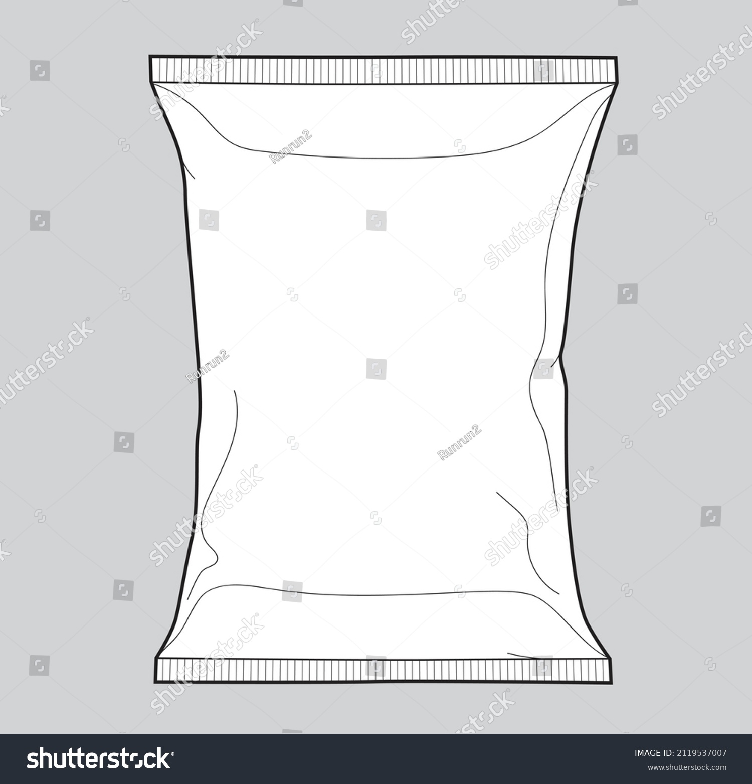 Blank Snack Packaging Drawing Outline Stock Vector (Royalty Free ...