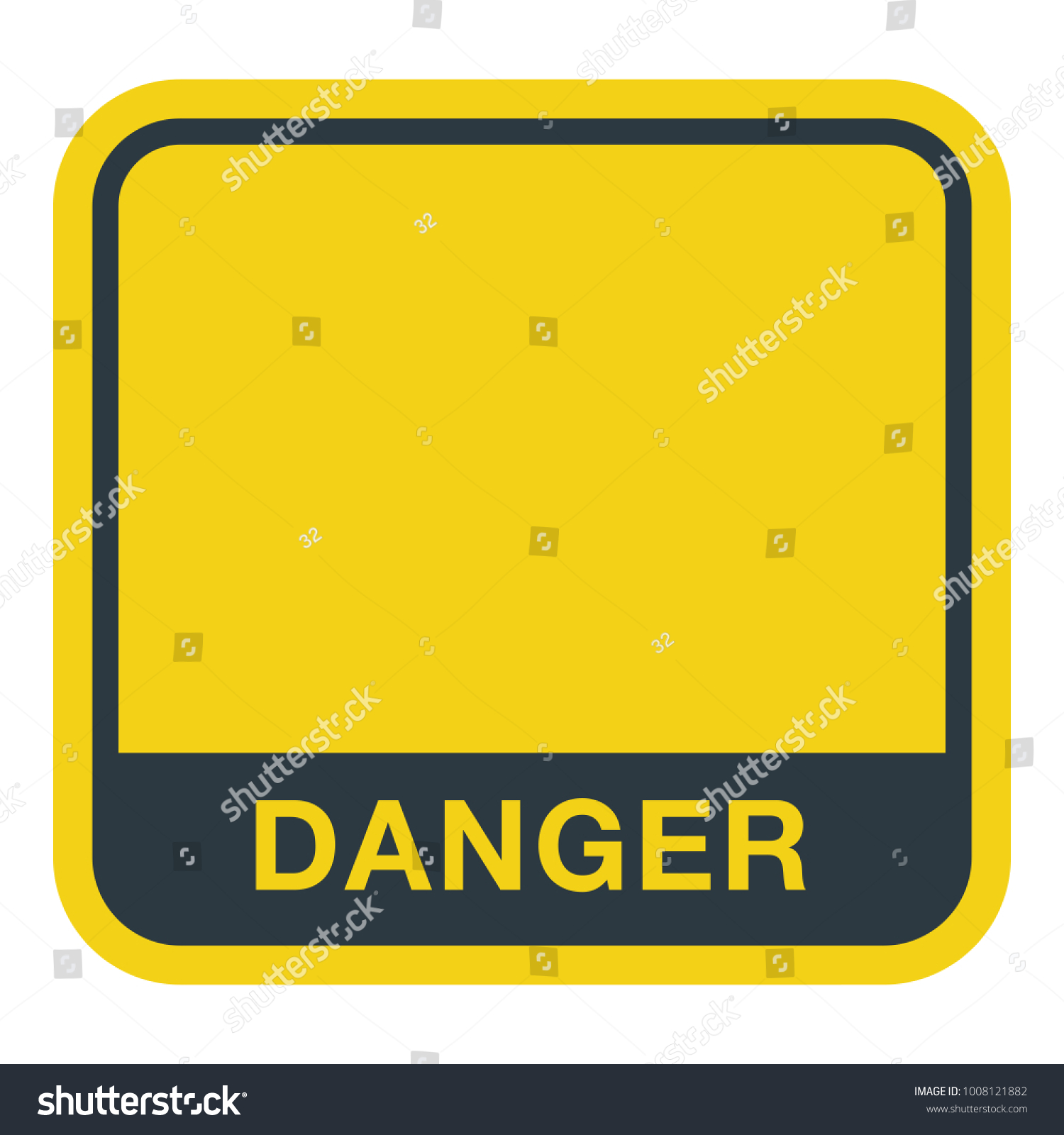 Blank Square Warning Sign Text Bellow Stock Vector (Royalty Free ...