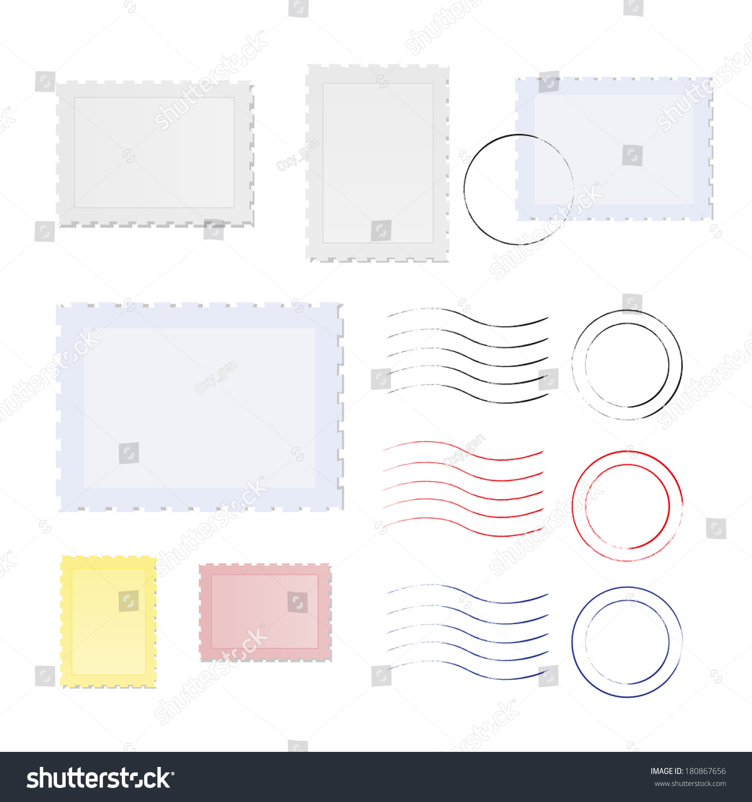 Blank Stamp Borders Vector Illustration Stock Vector (Royalty Free ...