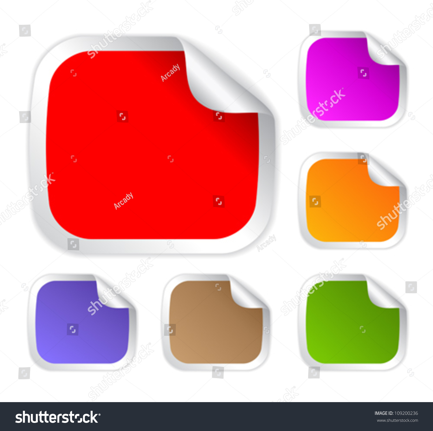 Blank Stickers Collection Vector Illustration: vector de stock (libre ...