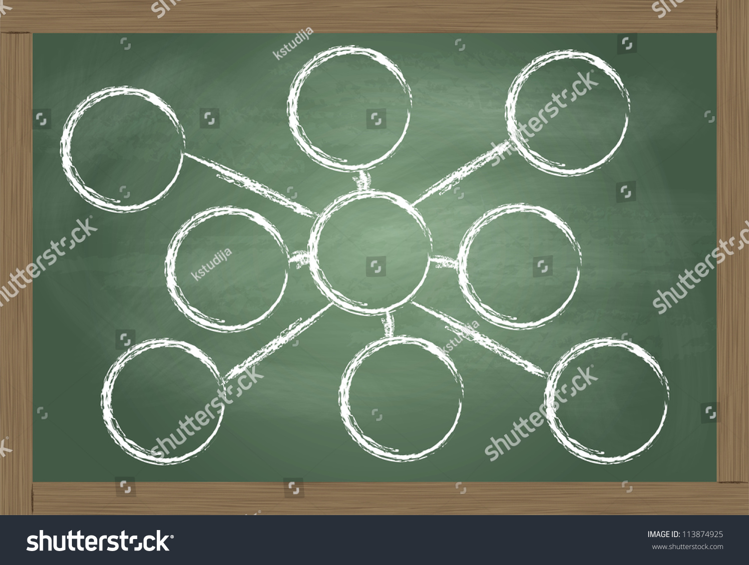 Blank Strategy Chart On Blackboard Vector Stock Vector (Royalty Free ...