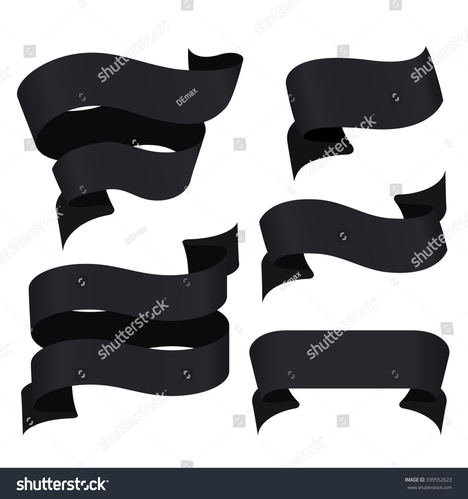Blank Tapes Empty Curved Tapes Vector Stock Vector (Royalty Free ...