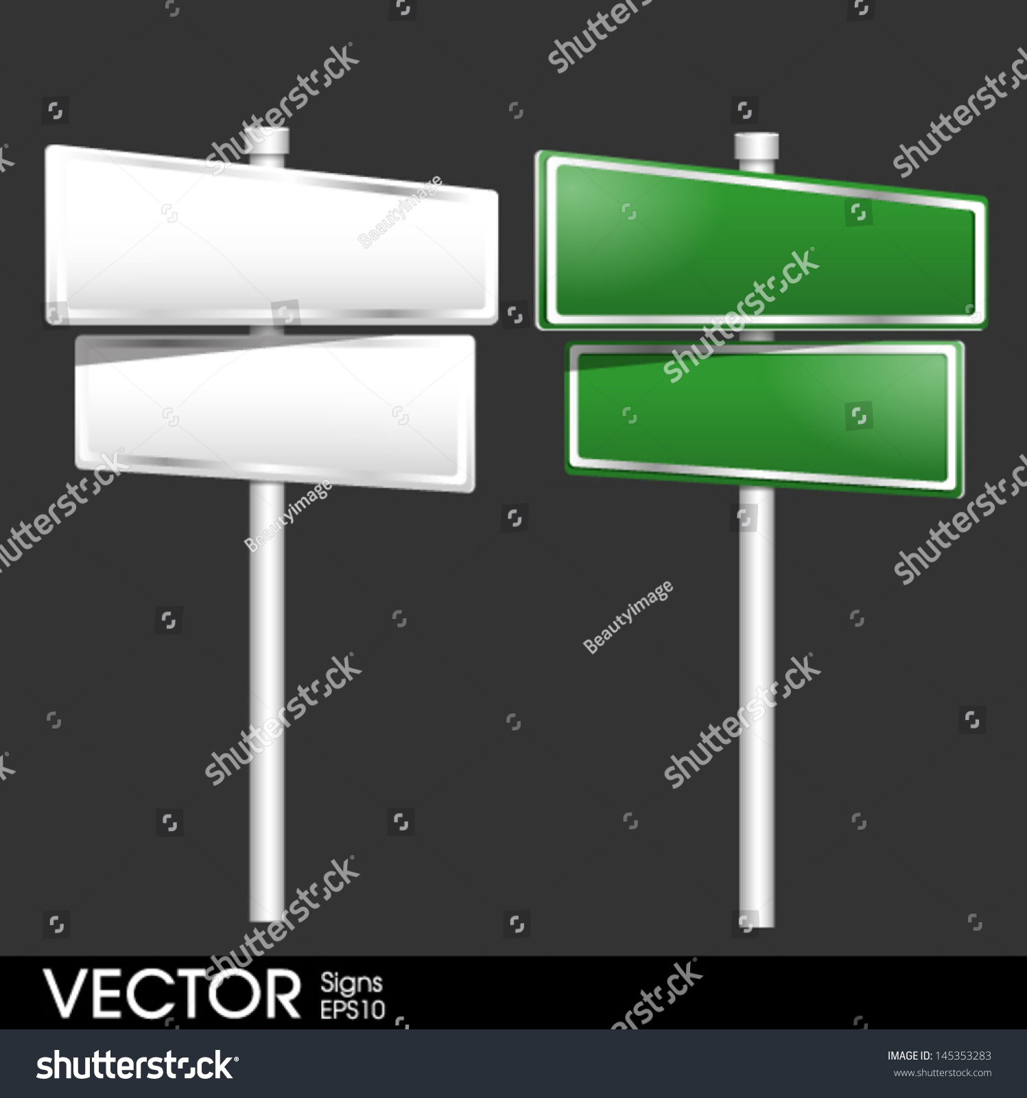 Blank Traffic Road Sign Stock Vector (Royalty Free) 145353283 ...