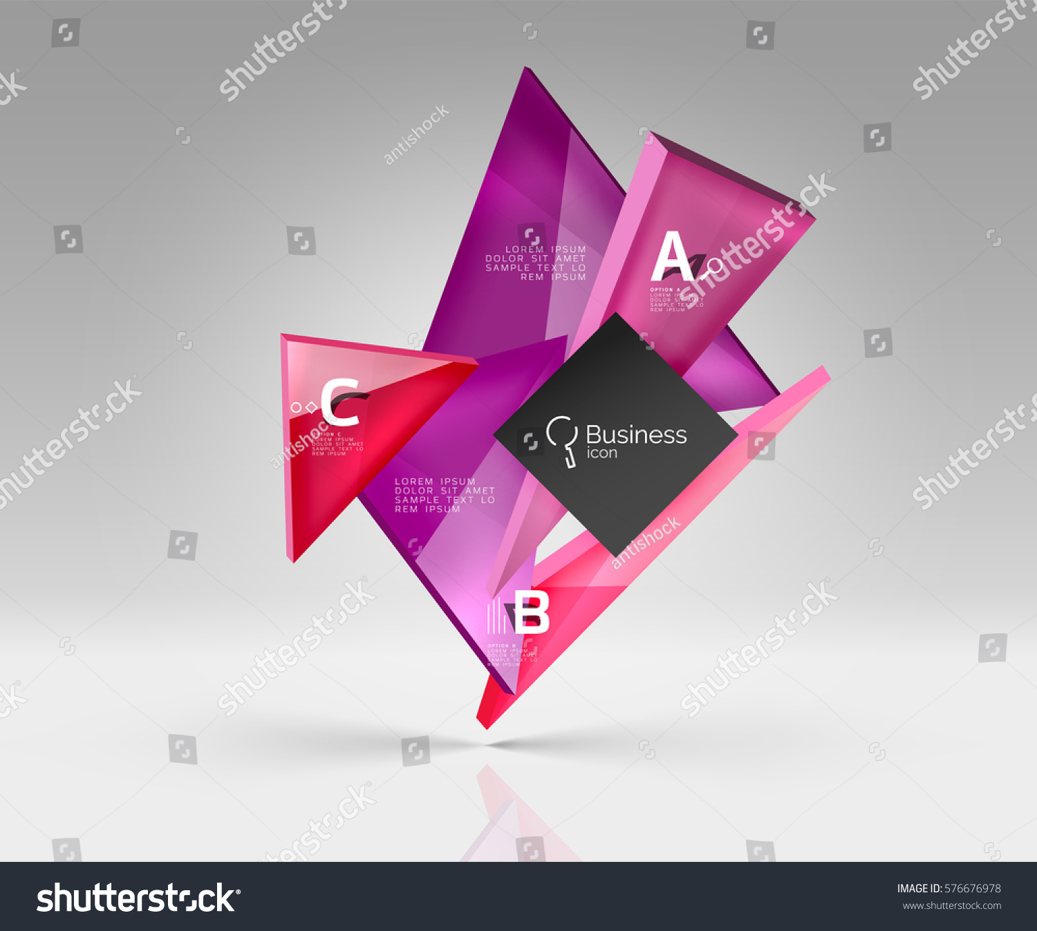 Blank Triangle Layout Business Template Infographic Stock Vector ...