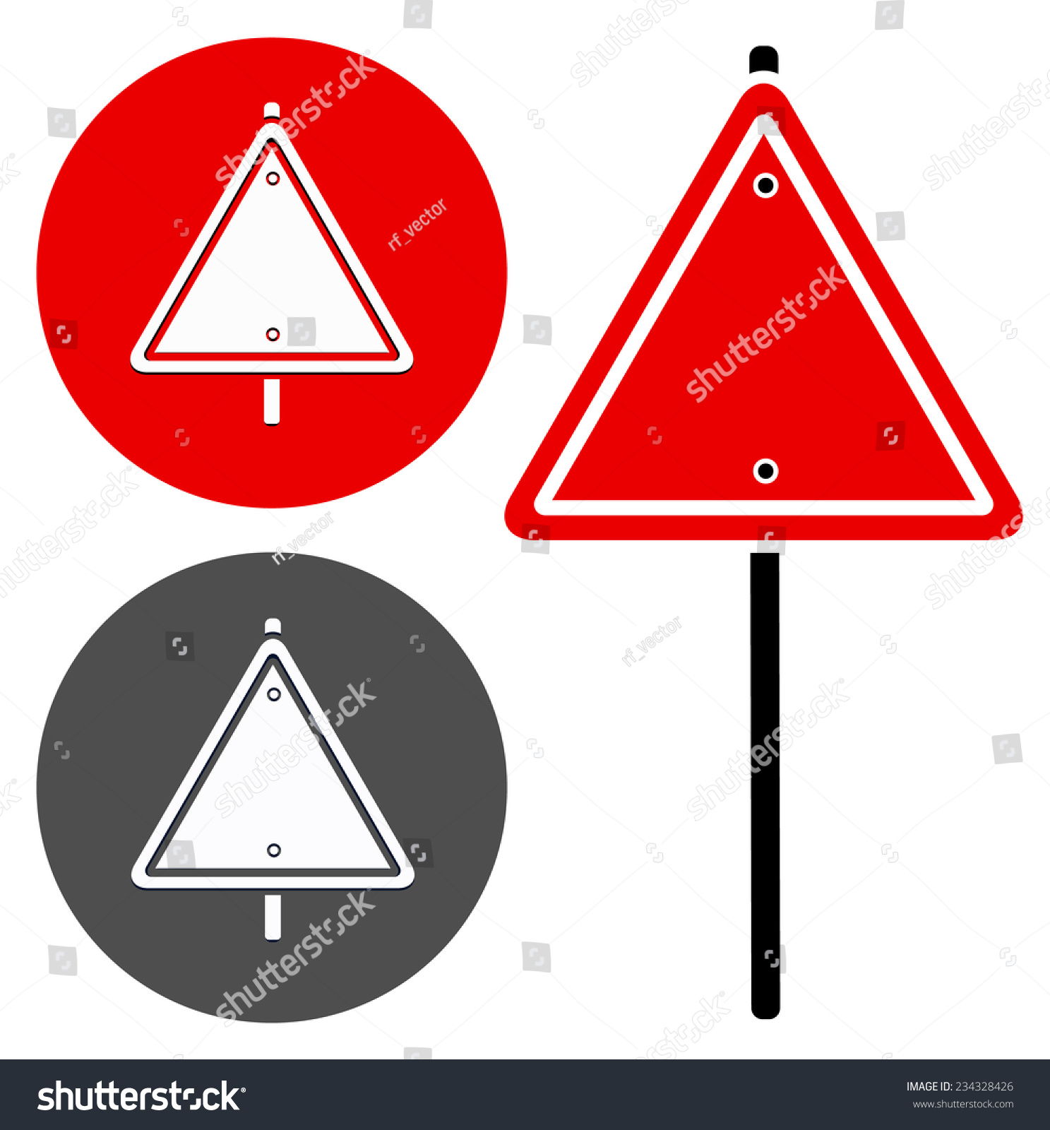 Blank Trianglular Road Sign Stylized Version Stock Vector (Royalty Free ...