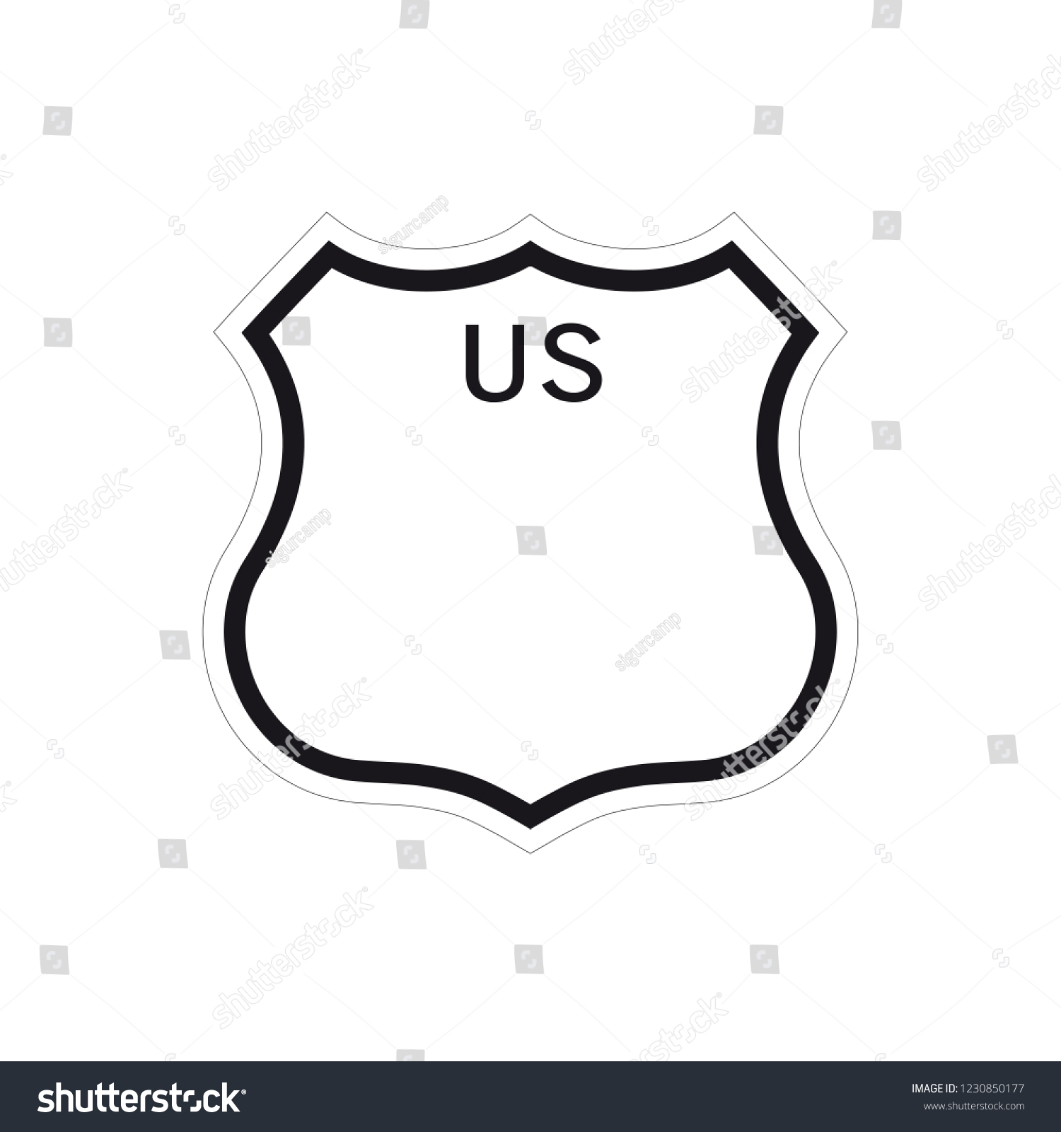 Blank Us Road Sign Vector Eps Stock Vector (Royalty Free) 1230850177