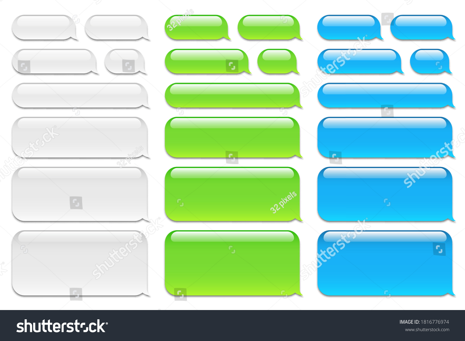 Blank Vector Message Bubbles Chat Messenger Stock Vector (Royalty Free ...