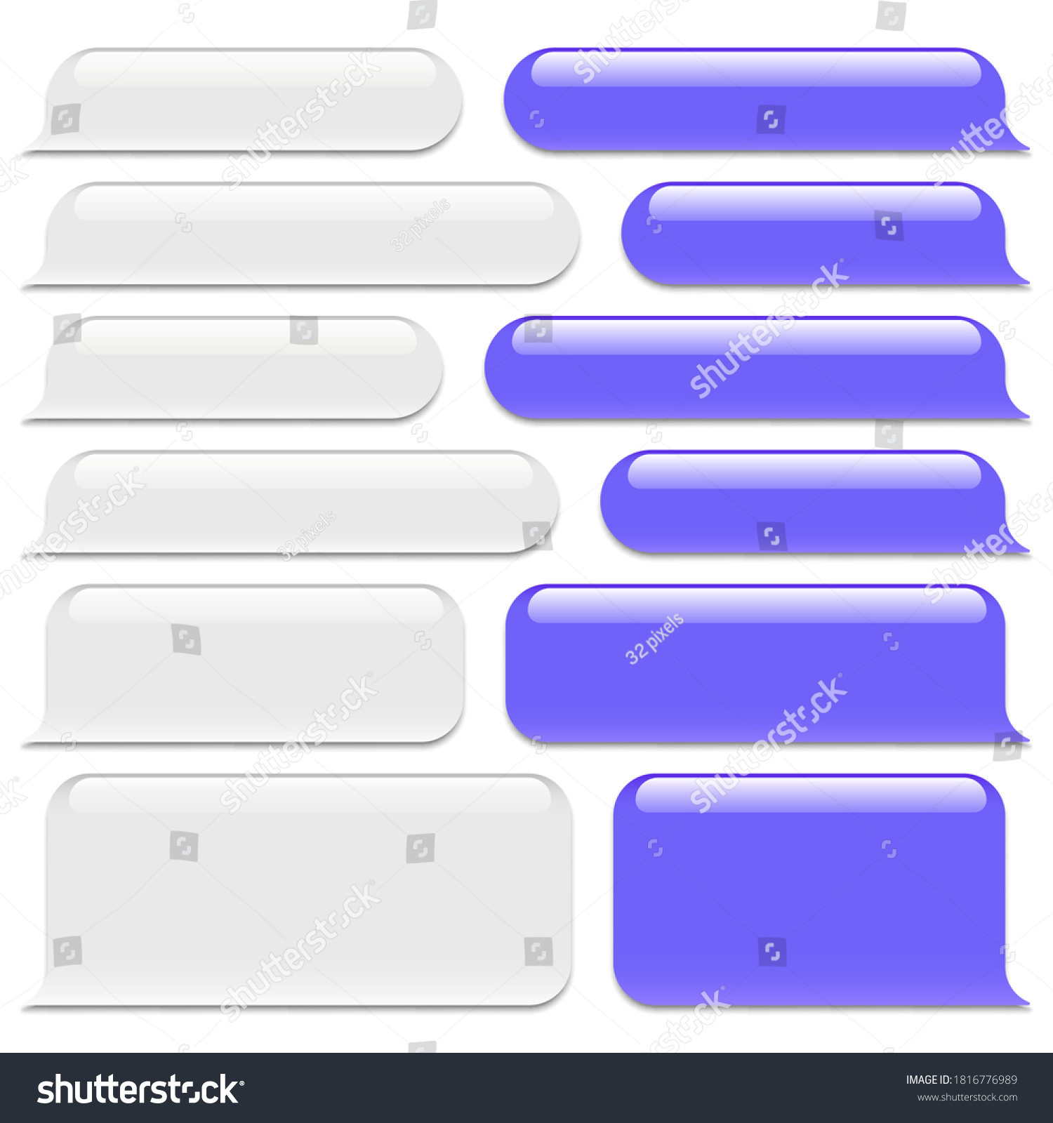 Blank Vector Message Bubbles Chat Messenger Stock Vector (Royalty Free ...