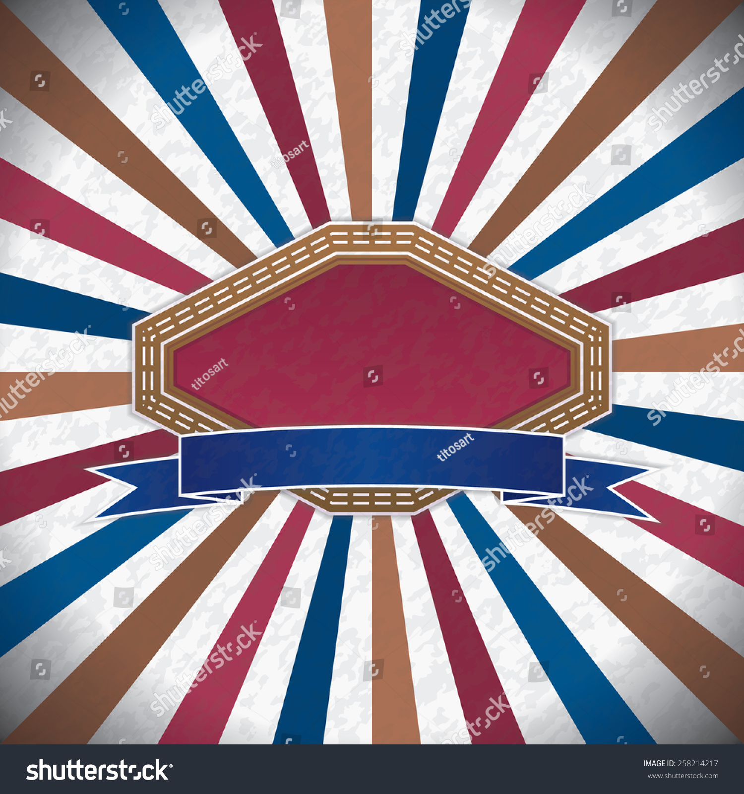 Blank Vector Retro Label Radial Striped Stock Vector (Royalty Free ...