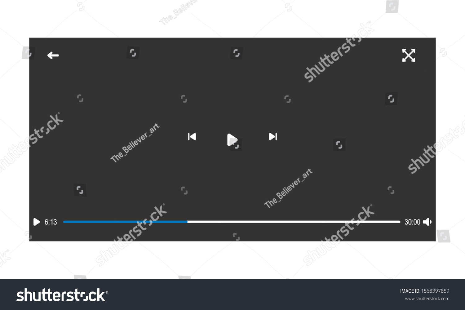 Blank Video Screen Video Player Interface Stock Vector (Royalty Free ...