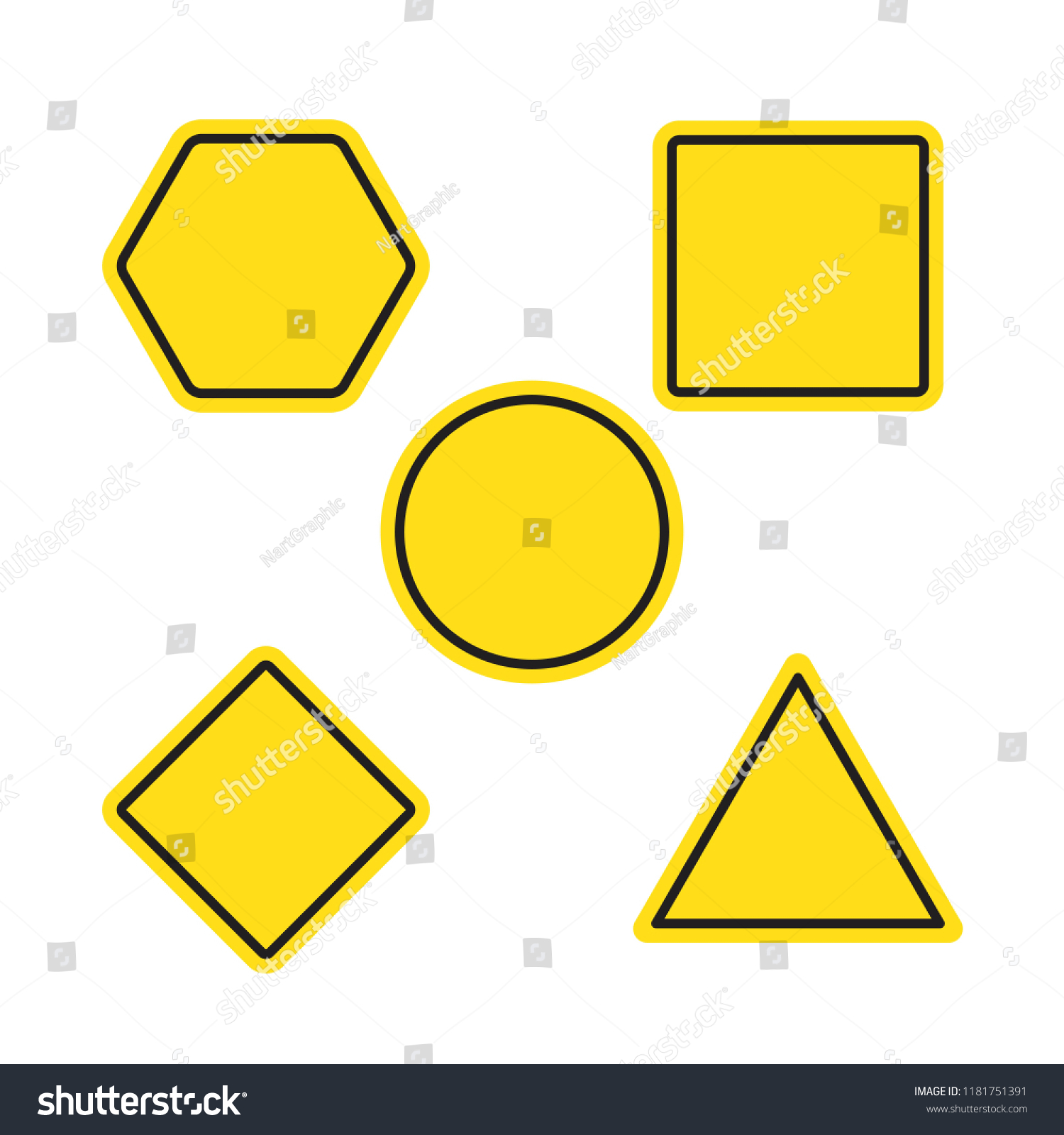 Blank Warning Sign Templates Set Stock Vector (Royalty Free) 1181751391