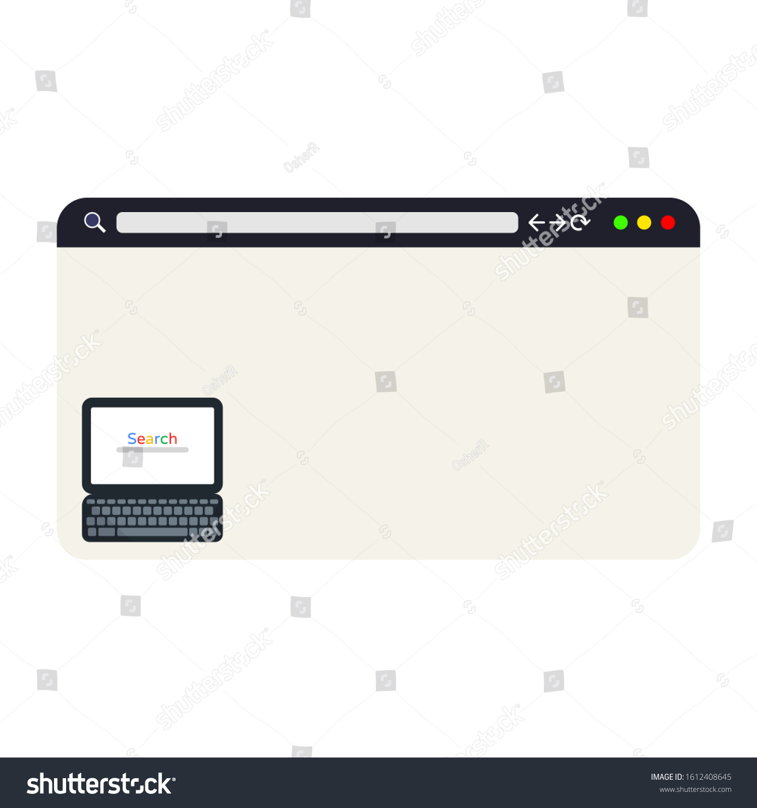 Blank Web Browser Layout Window Display Stock Vector (Royalty Free ...