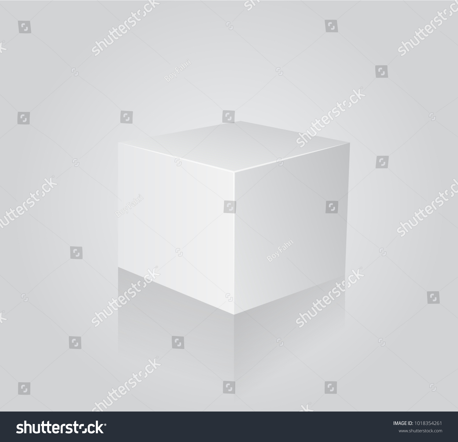 Blank White Cube On White Background Stock Vector (Royalty Free) 1018354261