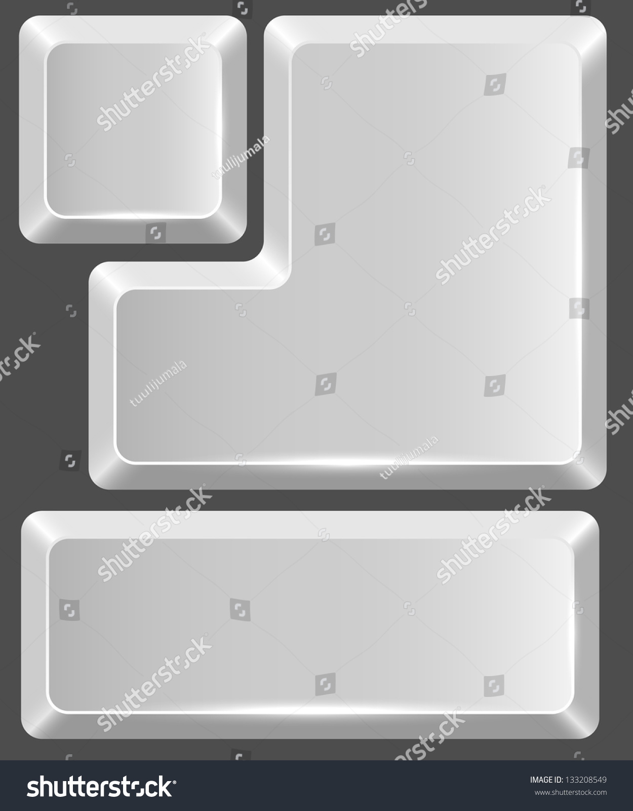 Blank White Keyboard Button Isolated On Stock Vector (Royalty Free ...
