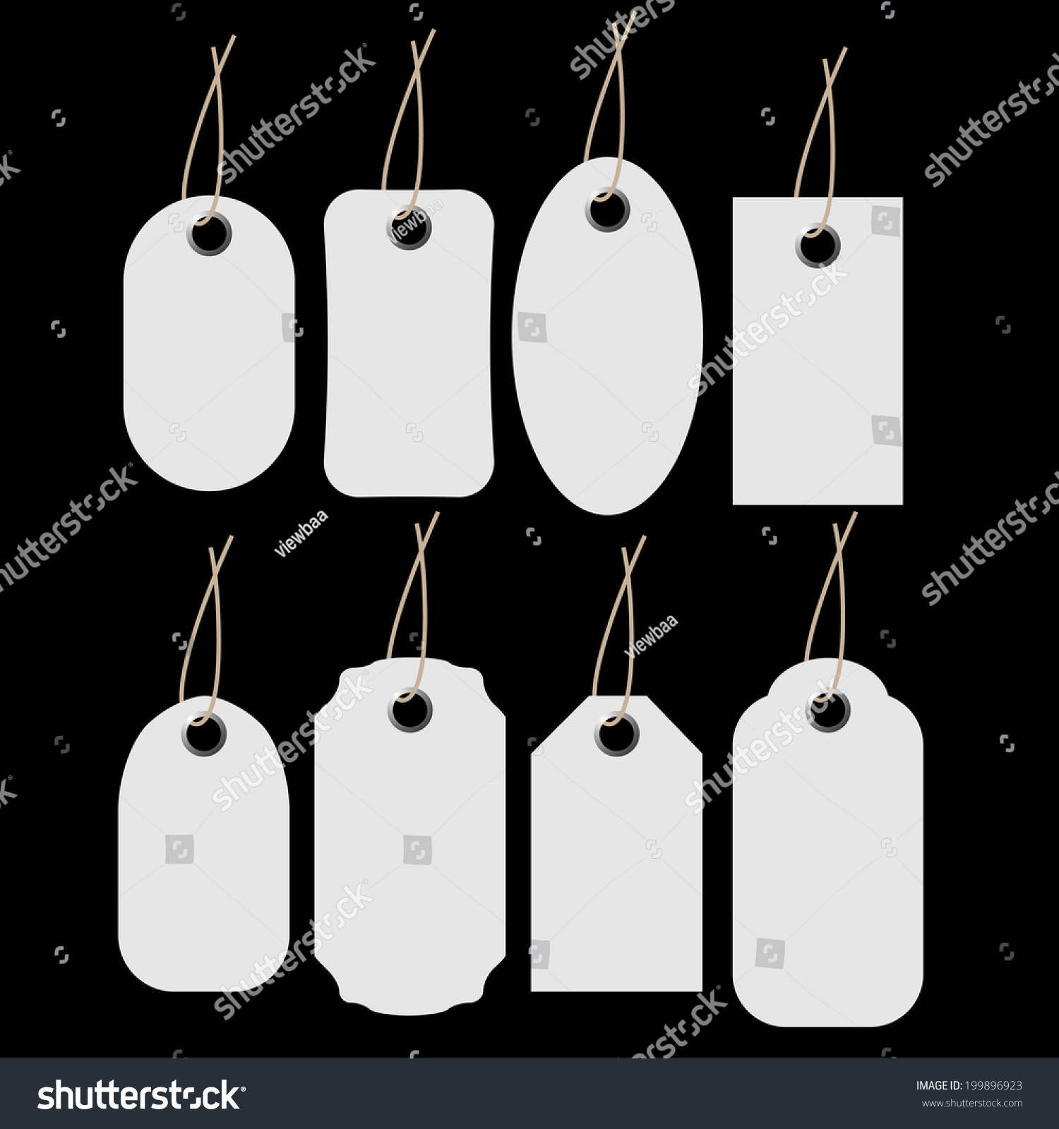 Vektor Stok Blank White Labels Set (Tanpa Royalti) 199896923 | Shutterstock