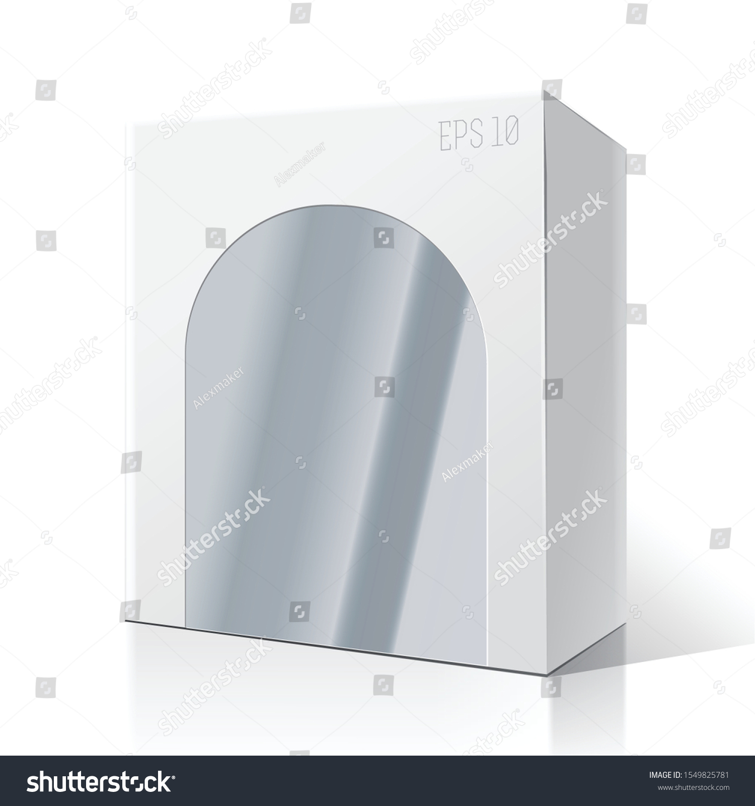 Vektor Stok Blank White Packaging Boxes Window Vector (Tanpa Royalti ...