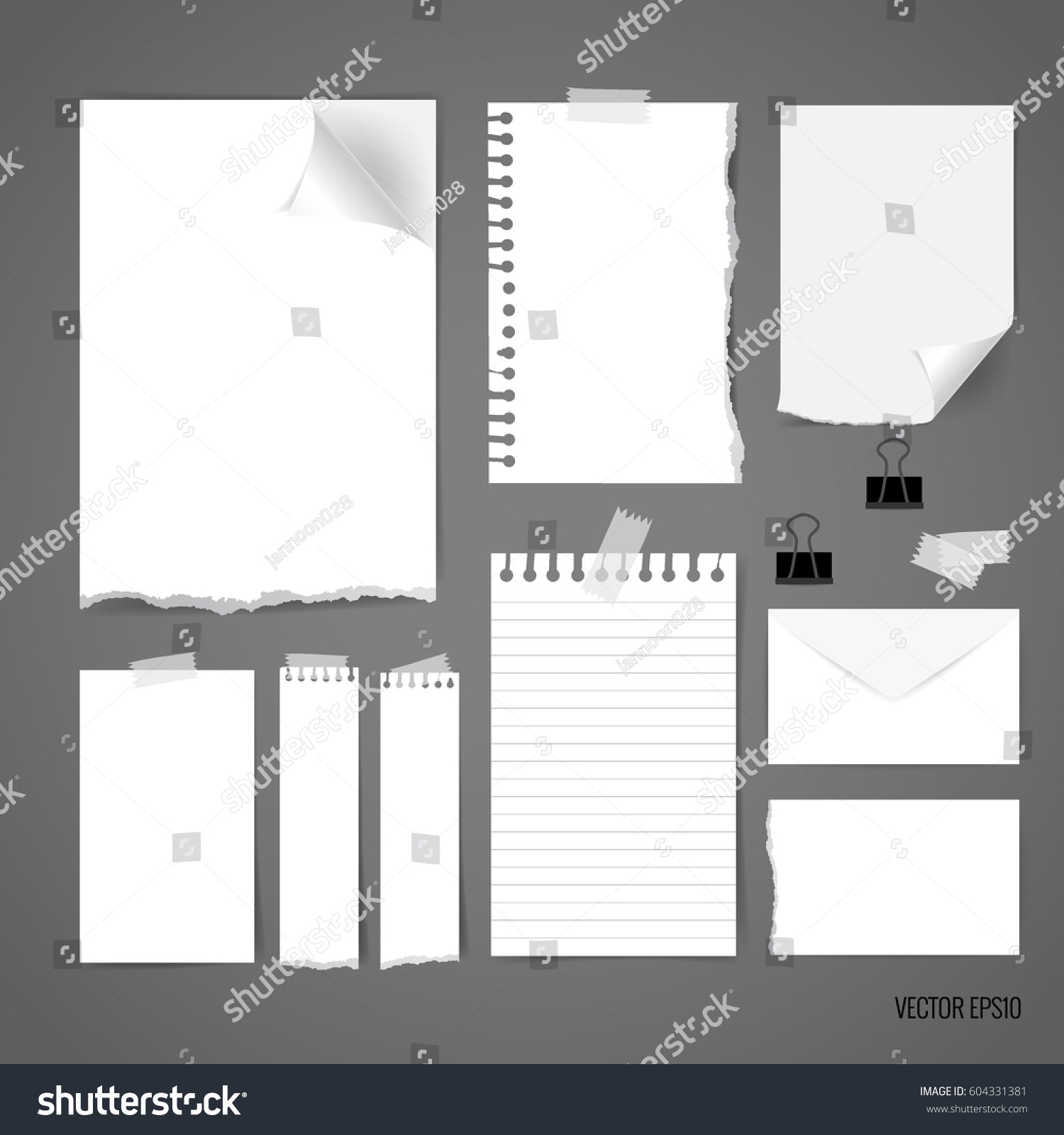 Blank White Paper Note Paper Envelope: เวกเตอร์สต็อก (ปลอดค่าลิขสิทธิ์ ...
