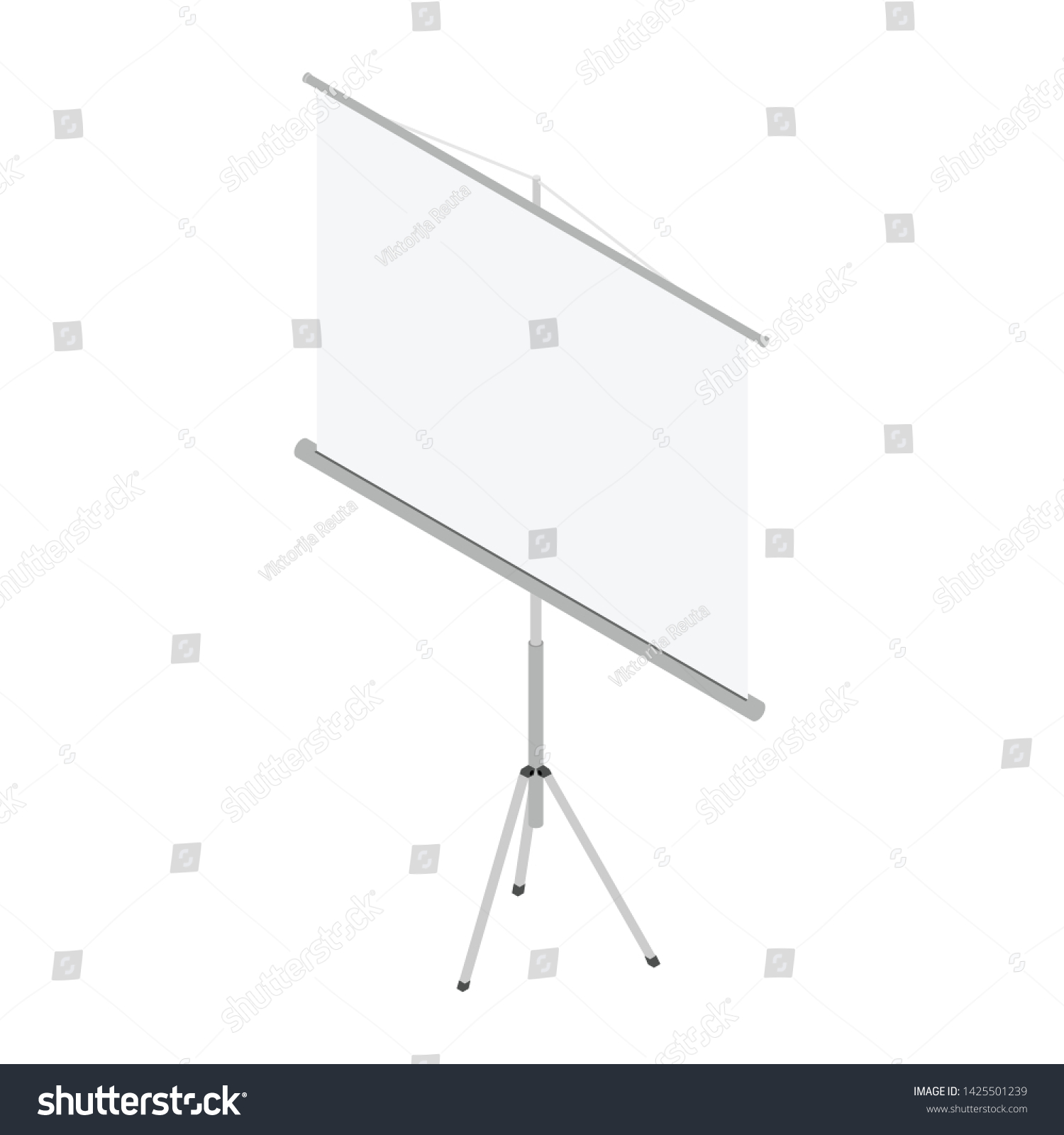 Blank White Realistic Projector Screen Projector: vector de stock ...