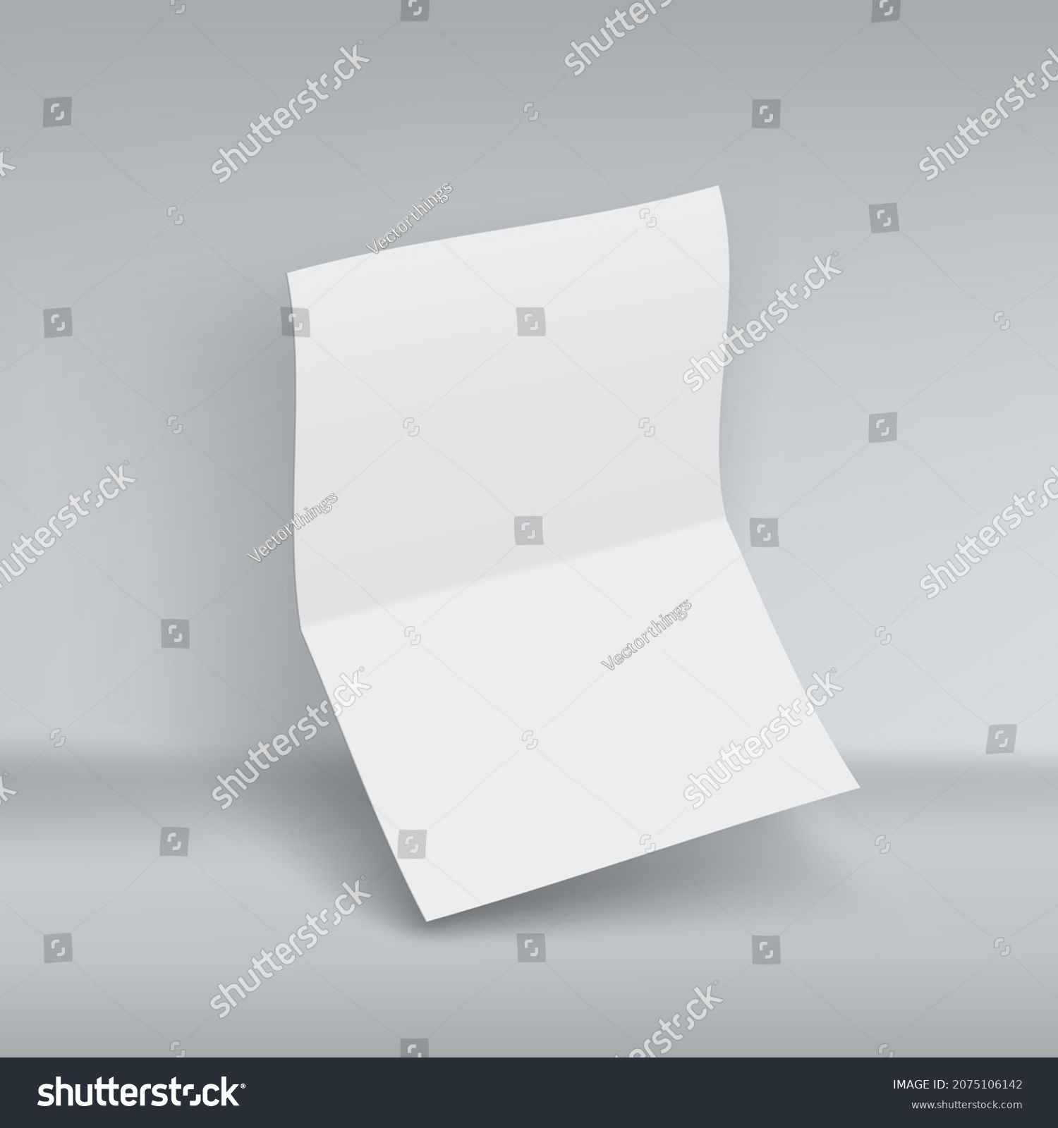 Blank White Two Fold A4 Paper Stock Vector (Royalty Free) 2075106142