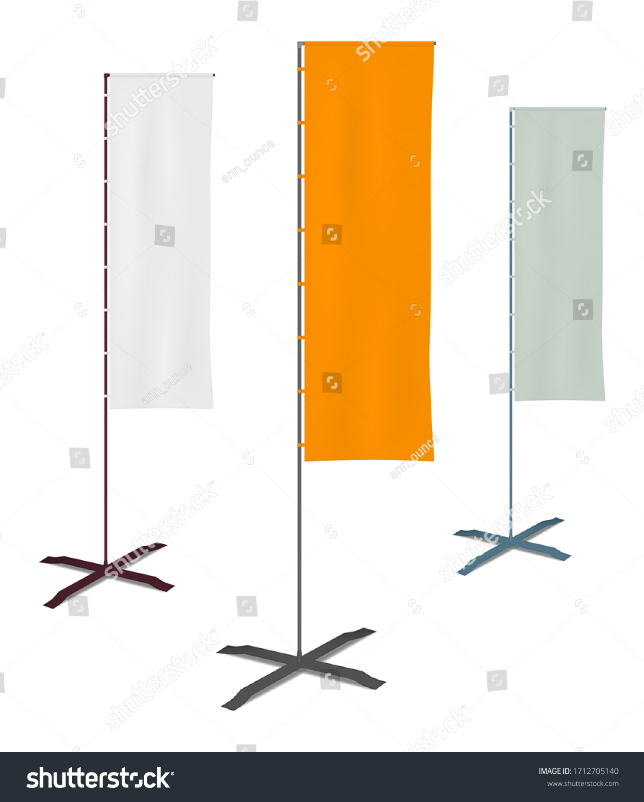 Blank Wind Dancer Flag Vector Mockup Stock Vector (Royalty Free) 1712705140
