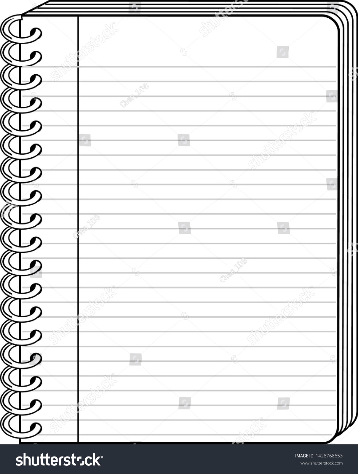 Vektor Stok Blank Worksheet Exercise Book Vector Illustration (Tanpa ...
