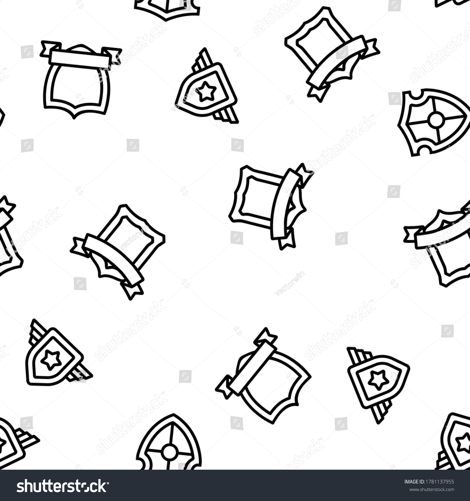 Blazon Shield Shapes Vector Seamless Pattern Stock Vector (Royalty Free ...