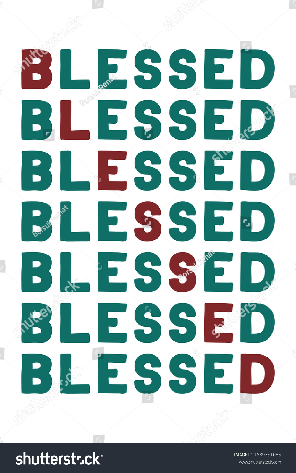Blessed Colorful Isolated Vector Saying Stock Vector (Royalty Free ...
