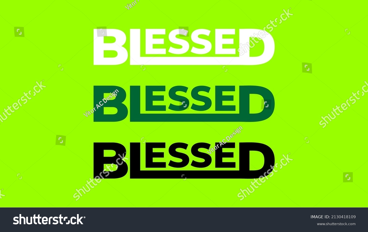 Blessed Vector Logo Green Letter Stock Vector (Royalty Free) 2130418109 ...