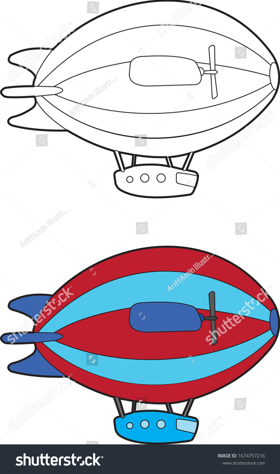 Blimp Airship Cartoon Vector Drawing 库存矢量图（免版税）1674757216 | Shutterstock