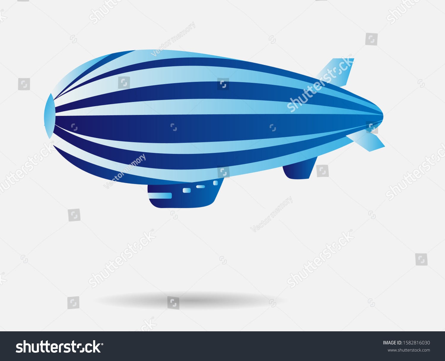 Blimp Zeppelin Flat Style Airship Icon Stock Vector (Royalty Free ...