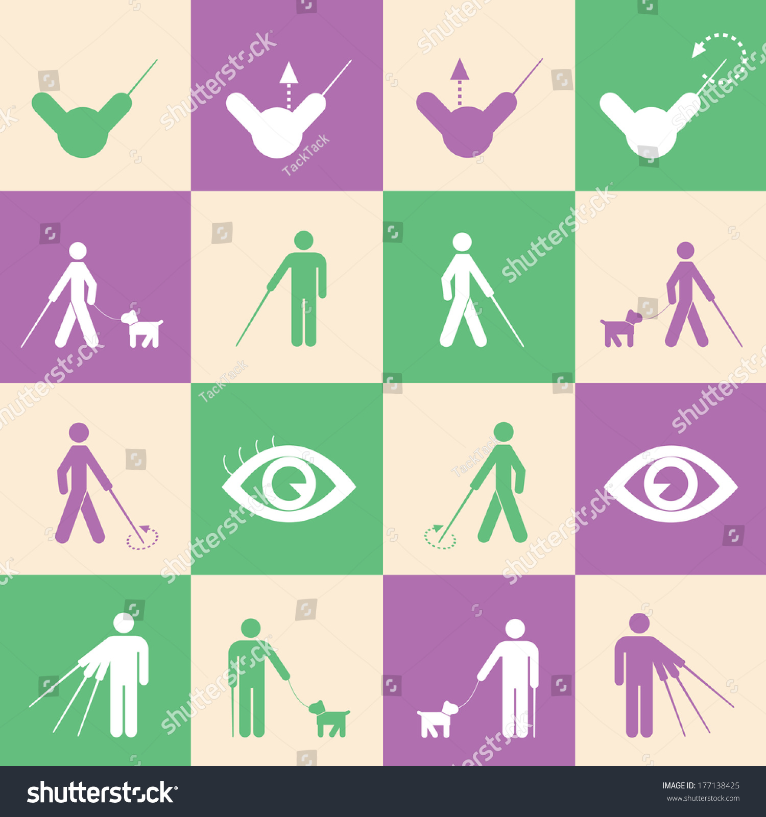 Blind Man Symbol Use Stock Vector (Royalty Free) 177138425