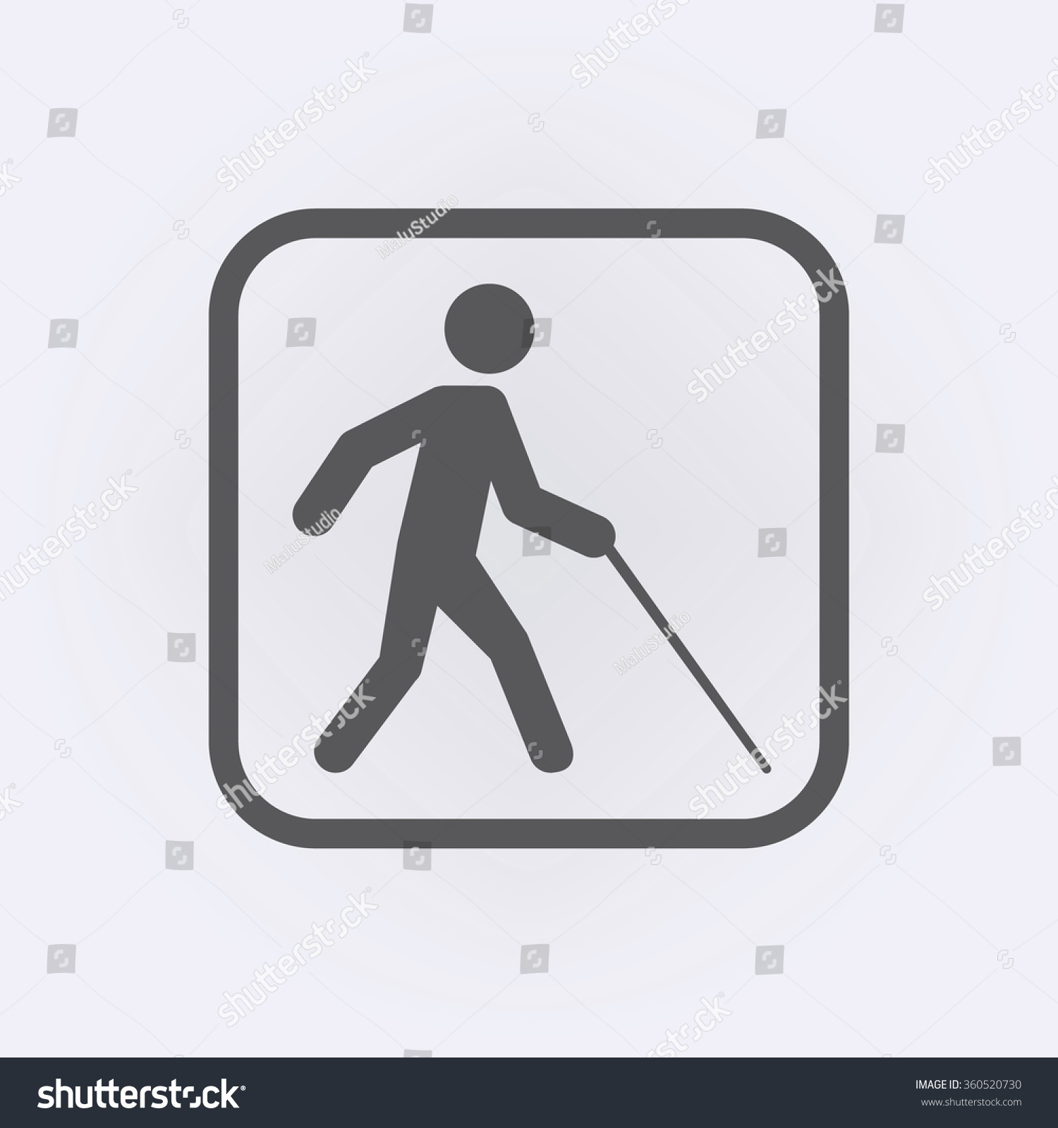 Blind Man Walk Icon Vector Illustration Stock Vector 360520730 ...