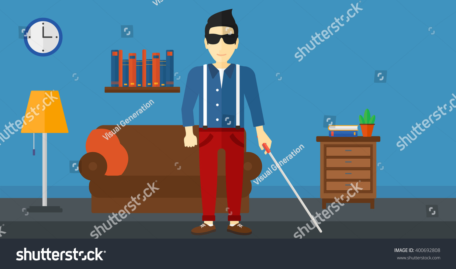 Blind Man Stick Stock Vector (Royalty Free) 400692808 | Shutterstock