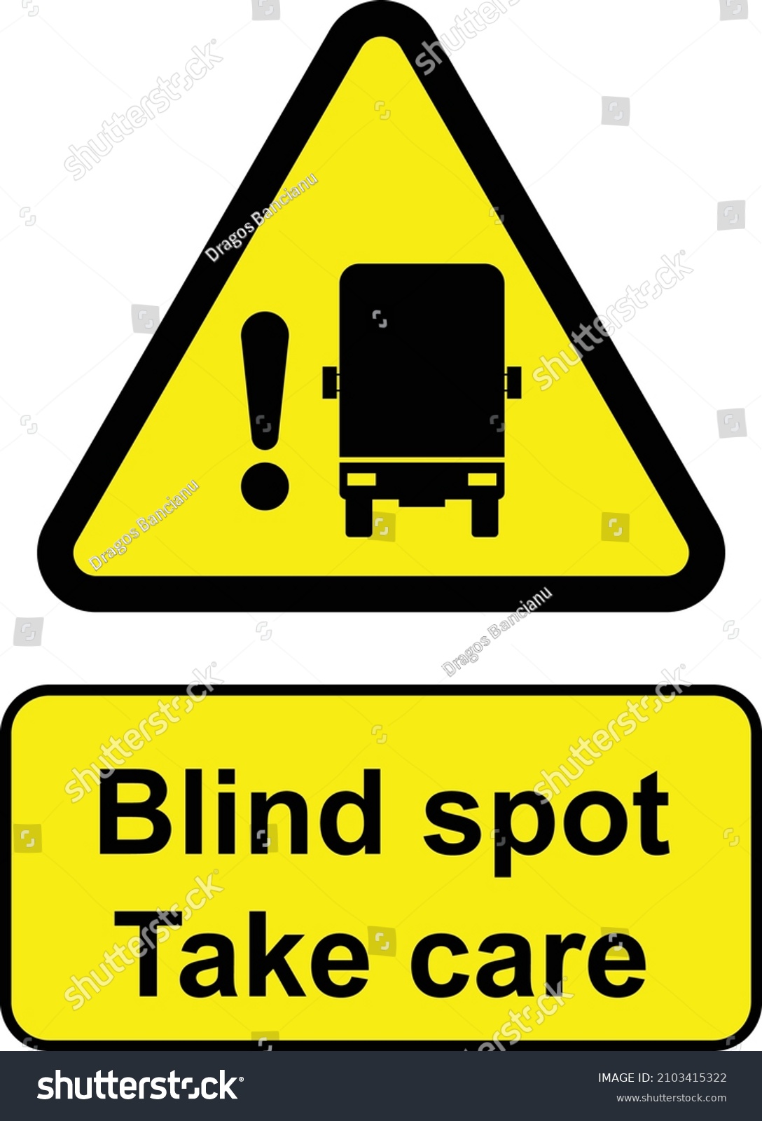 Blind Spot Take Care Sign Stock Vector (Royalty Free) 2103415322 Blind Spot Take Care Sign Stock Vector (Royalty Free) 2103415322