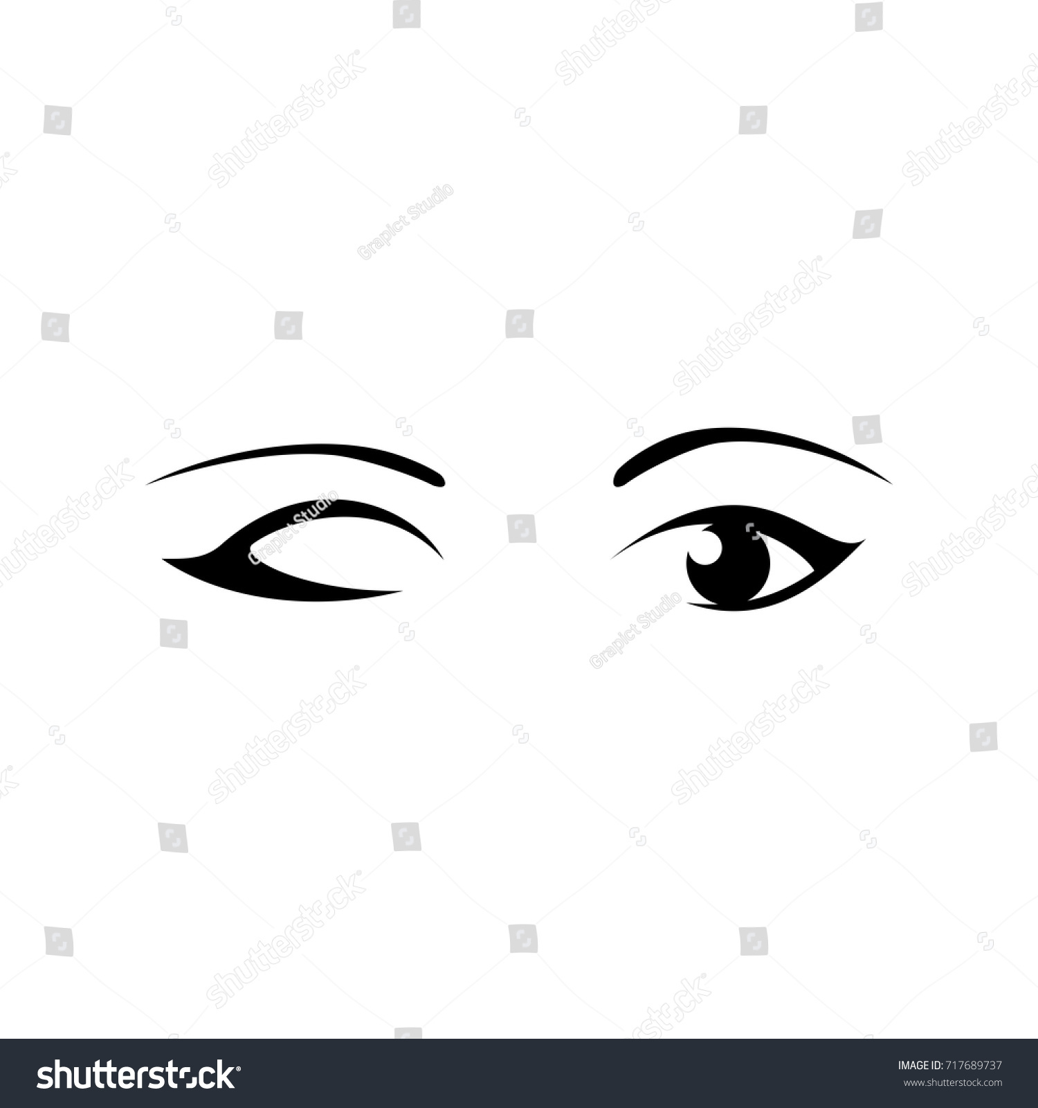 Blinking Eye Logo Design Iii Stock Vector 717689737 - Shutterstock