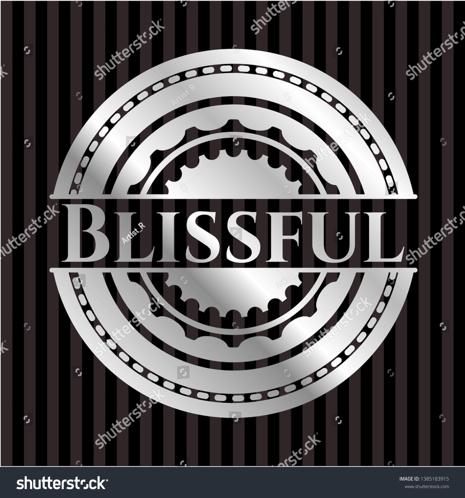 Blissful Silvery Badge Emblem Vector Illustration Stock Vector Royalty