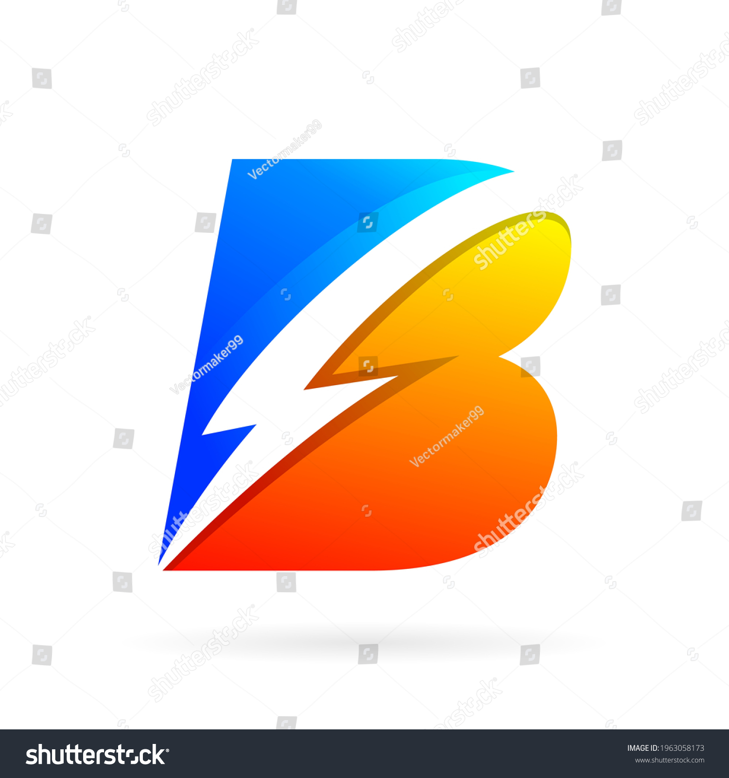 Blitz Logo Letter B Concept Stock Vector (Royalty Free) 1963058173 ...