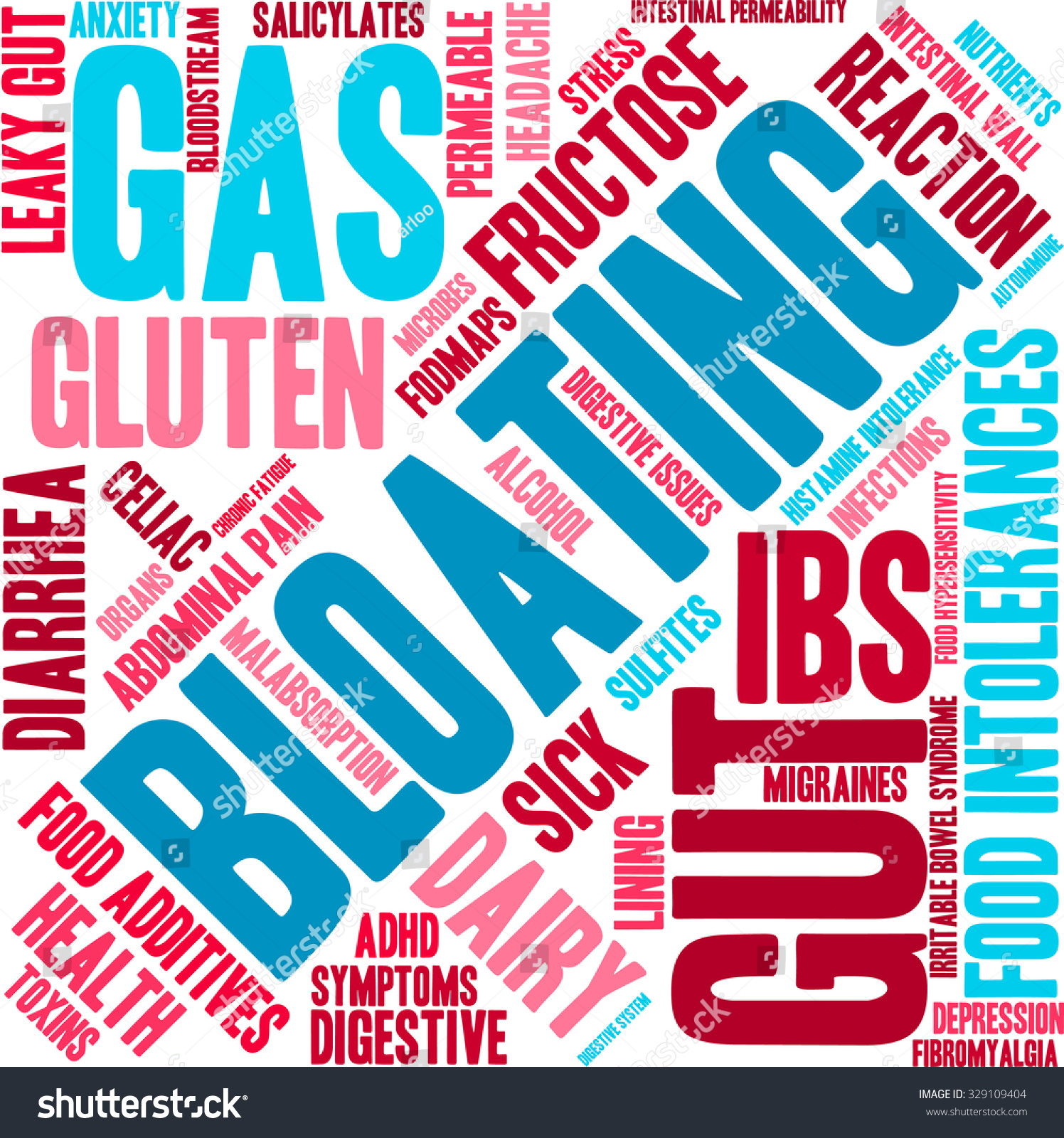 Bloating Word Cloud On White Background Stock Vector (Royalty Free ...