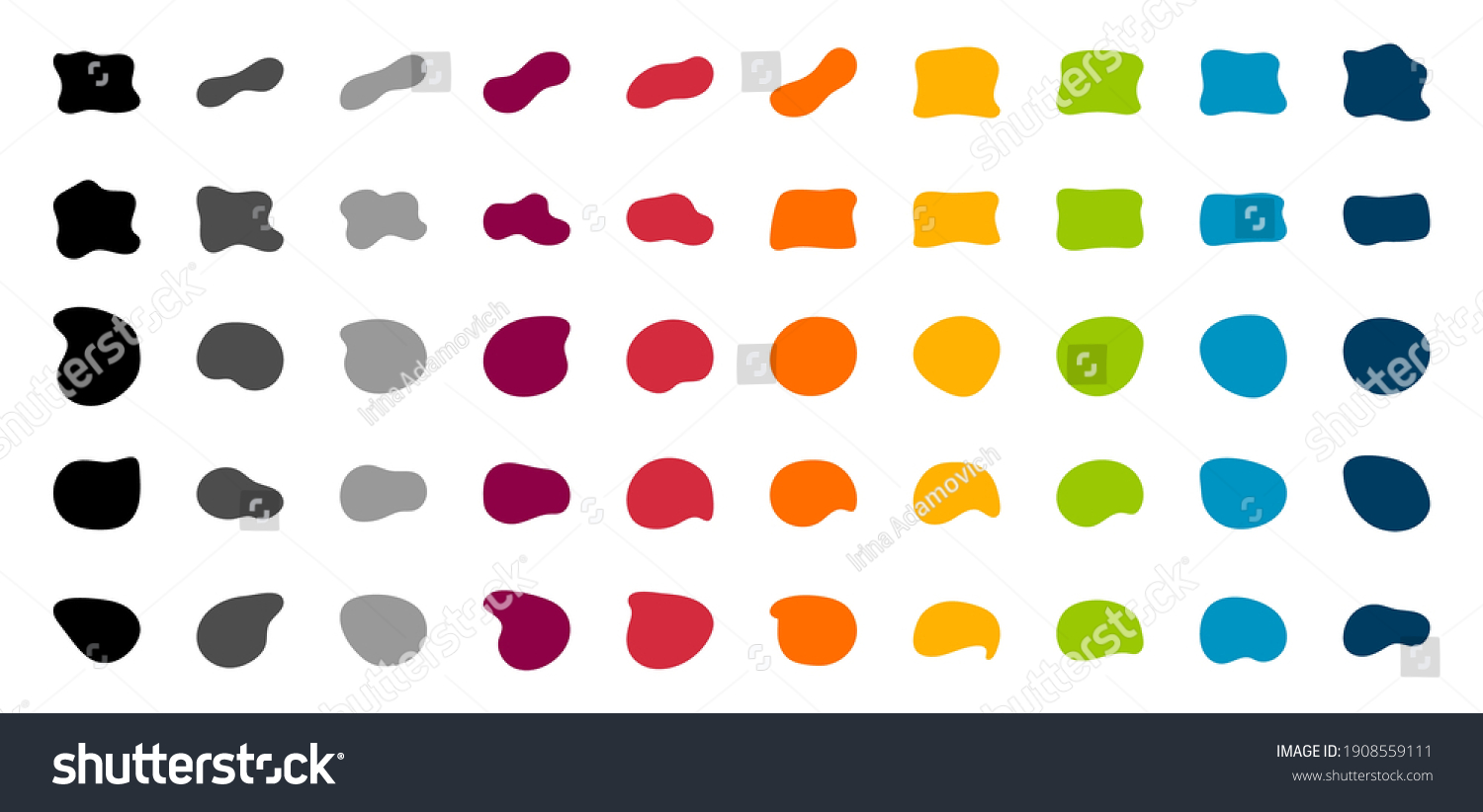 Blob Shapes Vector Set Organic Abstract Stock Vector (Royalty Free ...