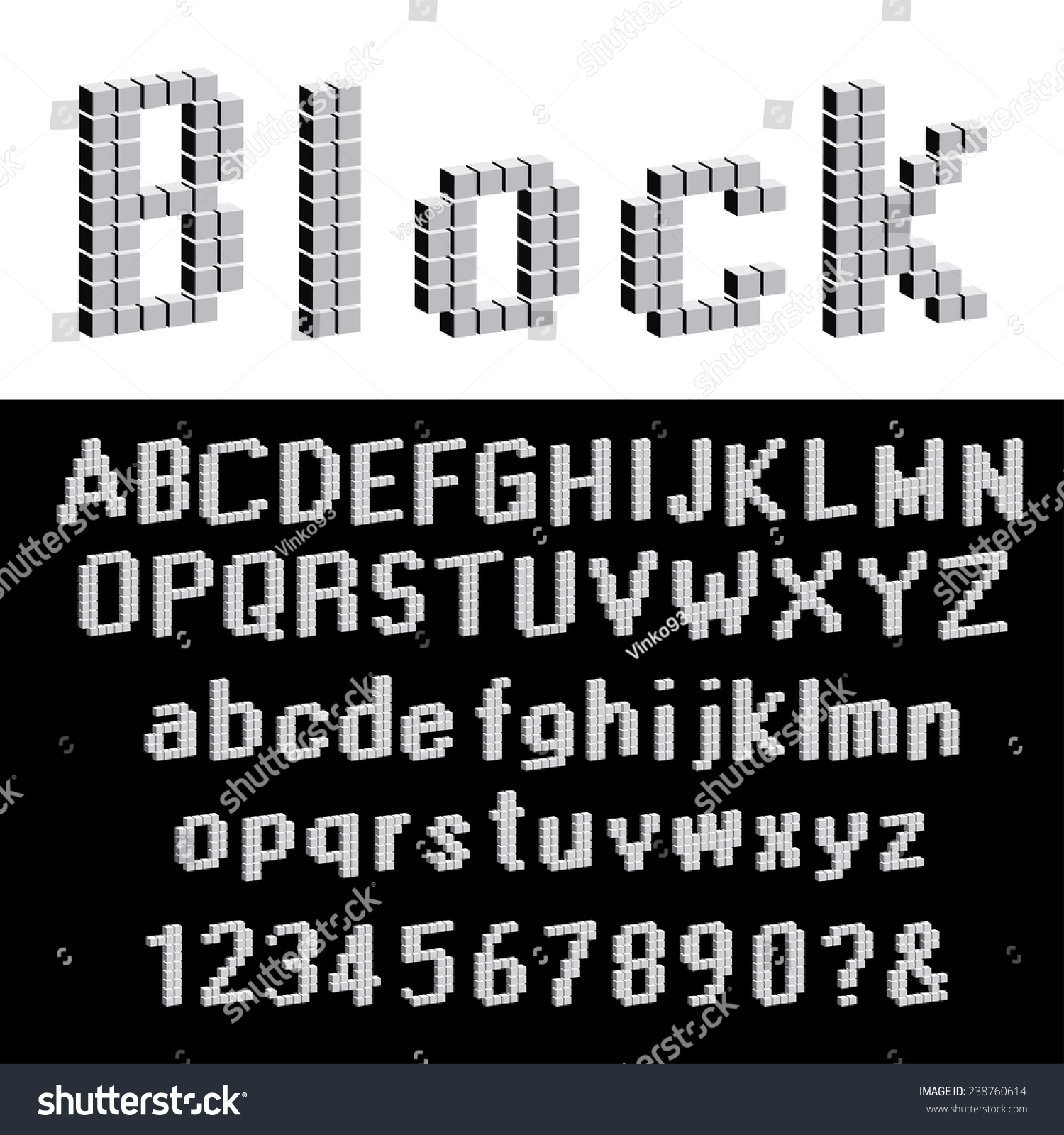 Block Font Vector Illustration: vector de stock (libre de regalías ...