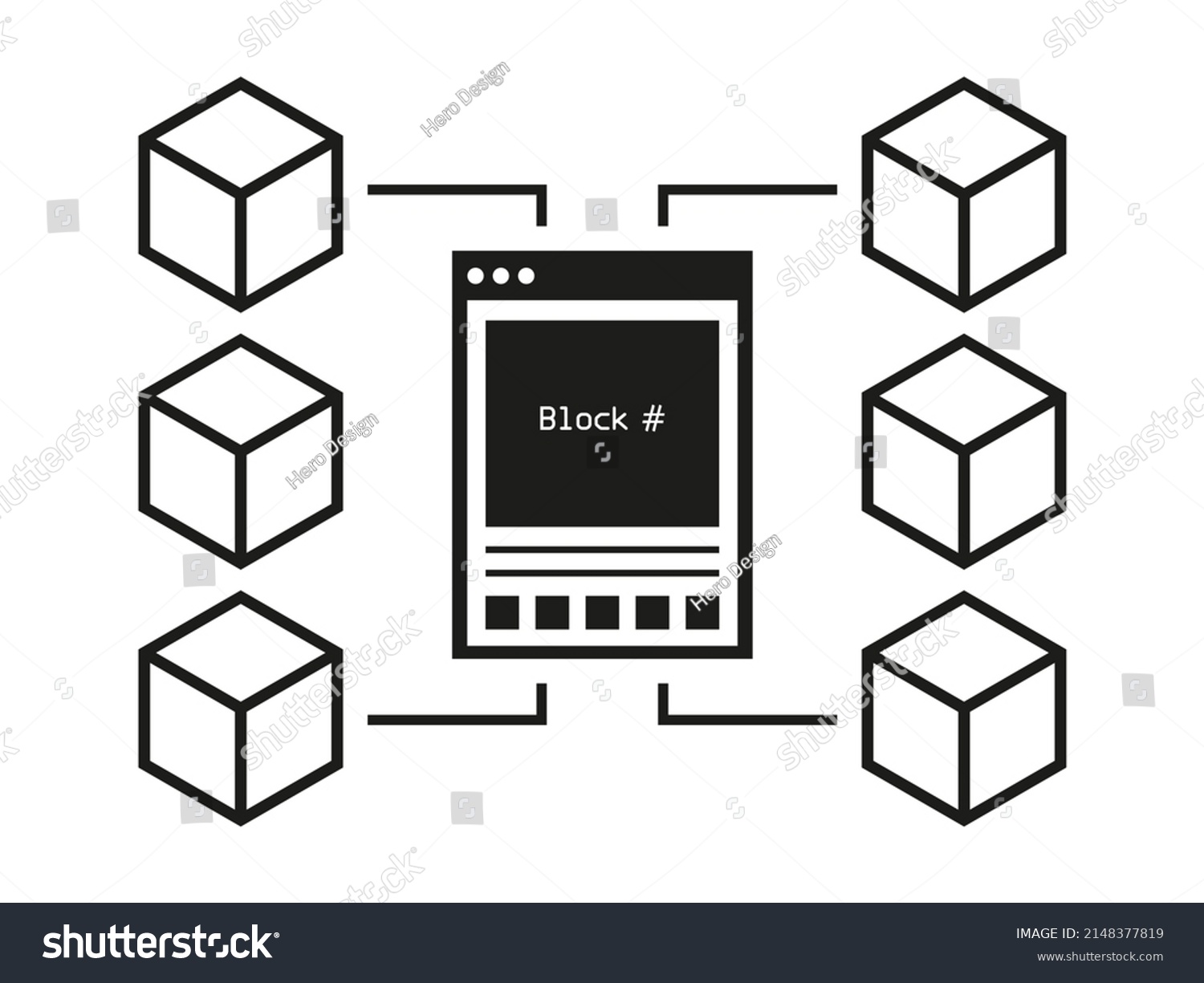 Blockchain Cube Network Connect System Template Stock Vector (Royalty ...