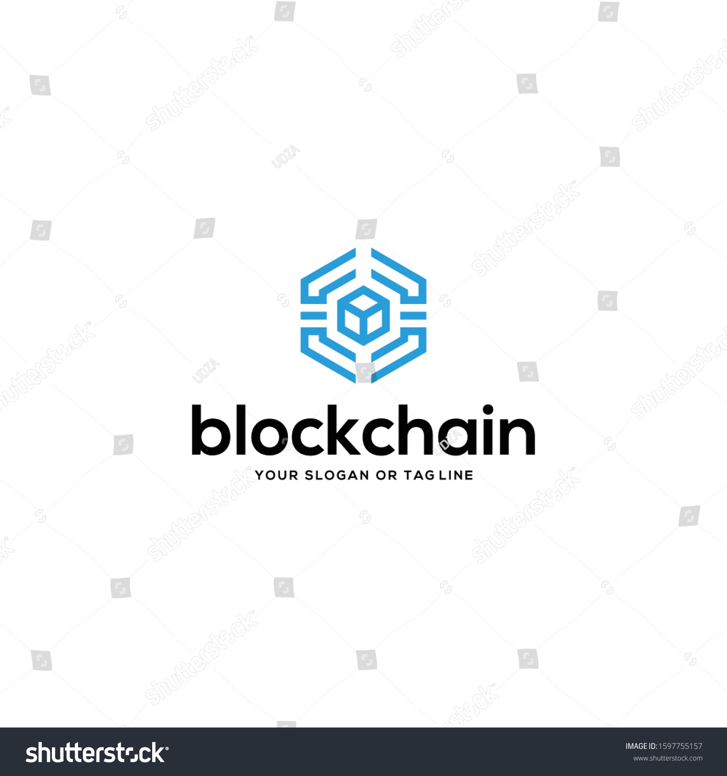 Blockchain Logo Design Vector Template Stock Vector (Royalty Free ...