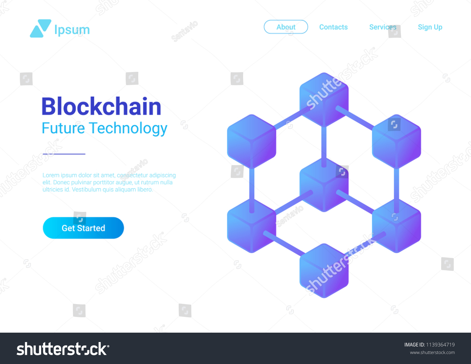 Blockchain Technology Isometric Flat Vector Illustration Stock Vector ...
