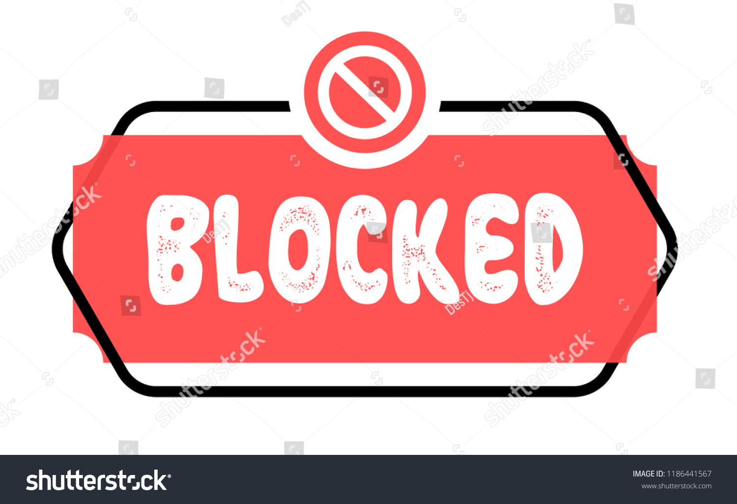 Blocked Sign Flat Design Vector Illustration Stock Vector (Royalty Free ...